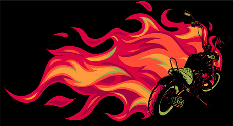 Custom motorcycle with flames Royalty Free Vector Image