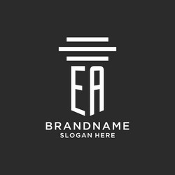 Initials ea logo monogram with simple circle line Vector Image