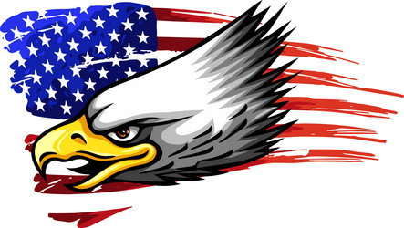 Eagle head with american Royalty Free Vector Image