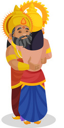 King dhritarashtra cartoon character Royalty Free Vector