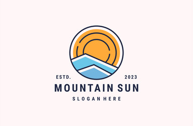 Mountain sun Royalty Free Vector Image - VectorStock