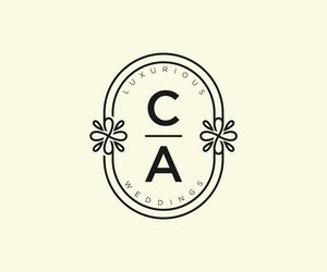 Ca initials letter wedding monogram logos Vector Image