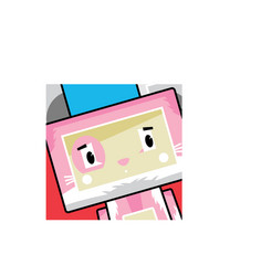 Cartoon block bunny rabbit Royalty Free Vector Image