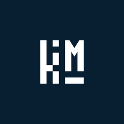 Km initial wedding monogram logo Royalty Free Vector Image