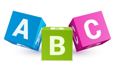 Abc cubes Royalty Free Vector Image - VectorStock