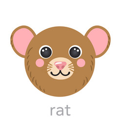 Cute mouse rat portrait square smiley head cartoon