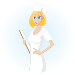 Nurse announcing with megaphone Royalty Free Vector Image