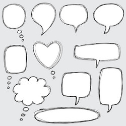 One line drawing speech bubbles text bubble line Vector Image