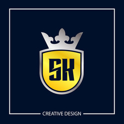 Initial letter sk logo template design Royalty Free Vector