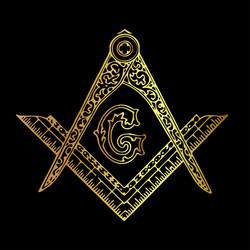 Masonic freemasonry emblem icon logo Royalty Free Vector