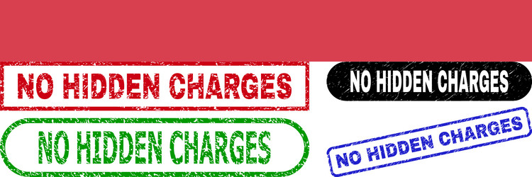 Damaged textured no hidden charges stamp seals Vector Image