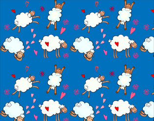 Seamless bedtime pattern with a cute sheep Vector Image