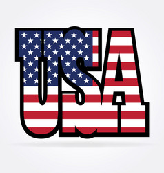 Usa flag and cities abstract letters Royalty Free Vector
