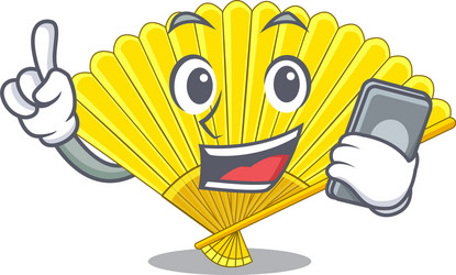 With megaphone folding cartoon fan in the bag Vector Image