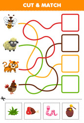 Education game for children logic table cut Vector Image