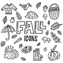 Fall doodle icons Royalty Free Vector Image - VectorStock