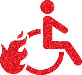 Fire patient evacuation grainy texture icon Vector Image