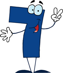 Funny cartoon friendly number 7 seven guy Vector Image