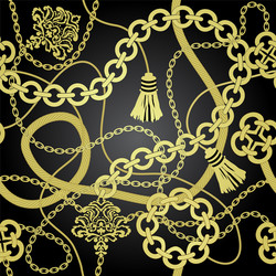 Fashion seamless pattern with golden chains Vector Image