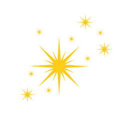 Yellow stars sparkles golden twinkles icon Vector Image