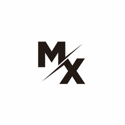 Mx logo letter monogram slash with modern Vector Image