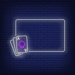 White glowing frame neon sign border Royalty Free Vector