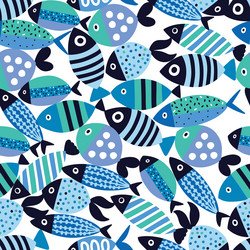 Cute colorful fish kids background Royalty Free Vector Image