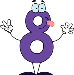 Barber raster version cartoon shaped number eight Vector Image