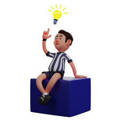 Smiley face 3d referees cartoon with a percent sym