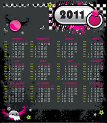 Emo calendar 2011 Royalty Free Vector Image - VectorStock