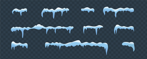 Frost decoration collection for frames horizontal Vector Image