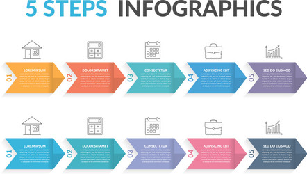 Infographics step by step template Royalty Free Vector Image