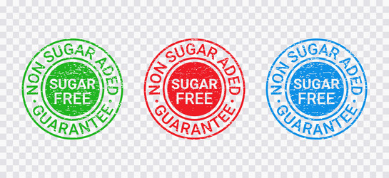 Sugar free stamp no added round label Royalty Free Vector