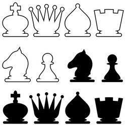 Chess pieces symbols Royalty Free Vector Image