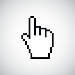 Hand cursor mouse icon pixel pointer Royalty Free Vector