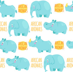 African animals seamless pattern Royalty Free Vector Image
