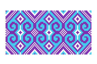 Ukrainian blue modern cross stitch pattern Vector Image