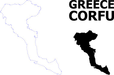 Contour dotted map crete island Royalty Free Vector Image