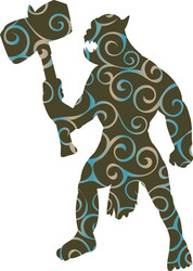 Cyclops silhouette monster villain fantasy Vector Image