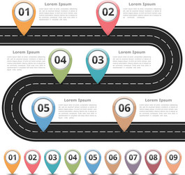 Road journey infographic trip directional map Vector Image