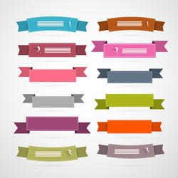 Colorful retro ribbons labels set isolated Vector Image