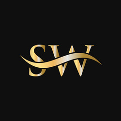 Initial monogram letter sw logo design sw Vector Image