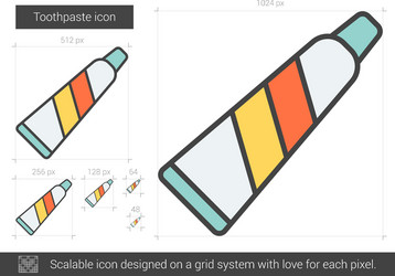 Tube of toothpaste line icon Royalty Free Vector Image