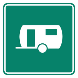 Trailer and road sign Royalty Free Vector Image