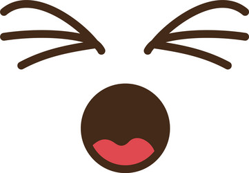 Sad cartoon face emoticon icon Royalty Free Vector Image