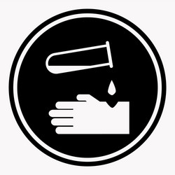 Warning acid sign triangle yellow chemistry Vector Image