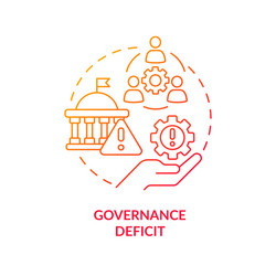 Governance deficit red concept icon Royalty Free Vector