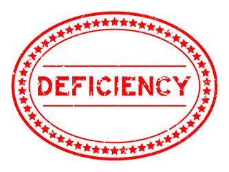 Grunge red deficiency word rubber seal stamp Vector Image