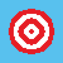 Black shooting target game pixel art Royalty Free Vector