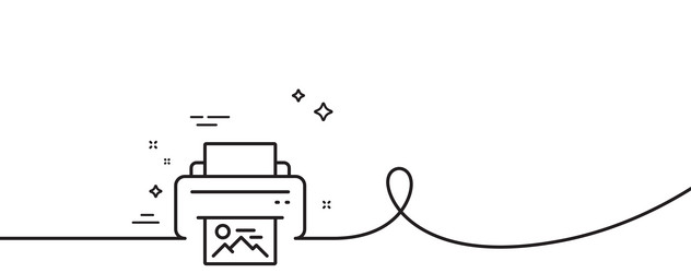 Print image line icon photo printer sign Vector Image